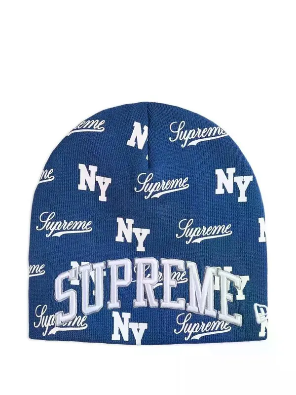 Supreme X New Era Logo Beanie - Blue