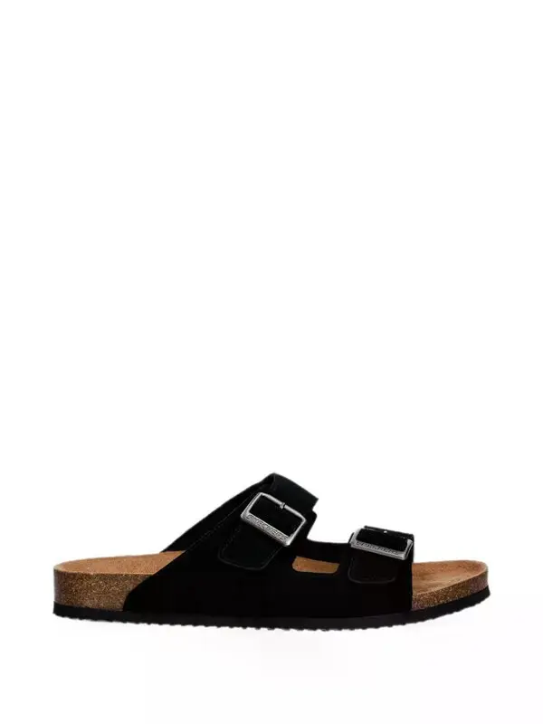 Sketchers Suede Buckle Fastening Sandals - Black