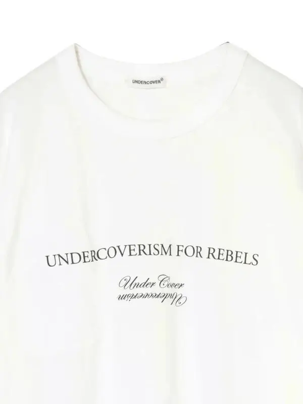 Undercover Slogan Print Long Sleeve Sweatshirt - White