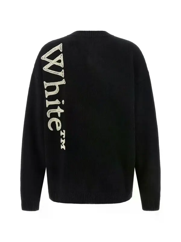 Off-White Vertical Bookish Embroidered Sweater