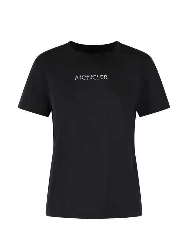 Moncler Logo-embroidered Patch Detail T-shirt - Black