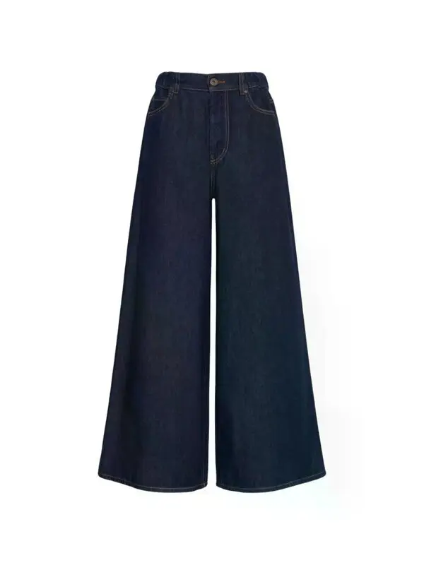 Max Mara Wide-leg Cotton Jeans - Blue