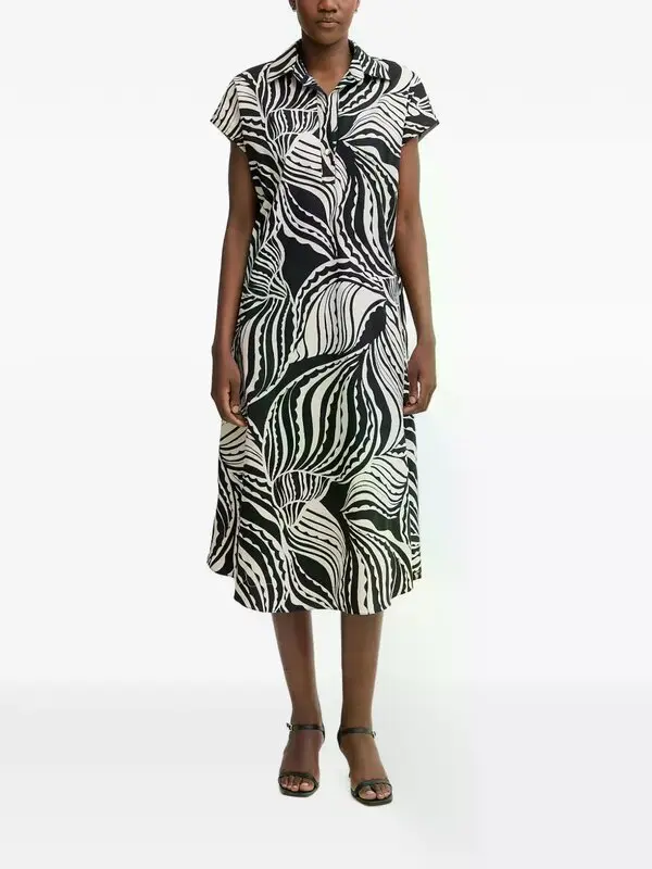 Joseph Ribkoff Abstract Print Midi Dress - Black