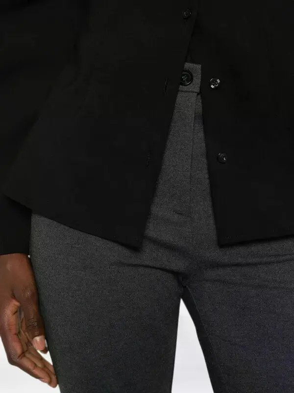 Pinko Jersey Texture Button And Zip Fastening Slim Fit Flared Leg Trousers