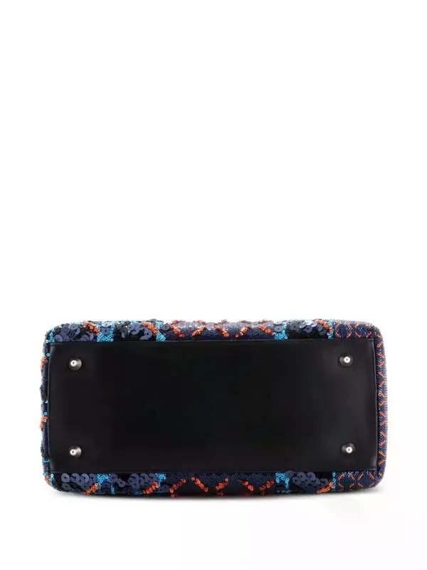 Dior Lady Sequin Jacquard Satchel - Black