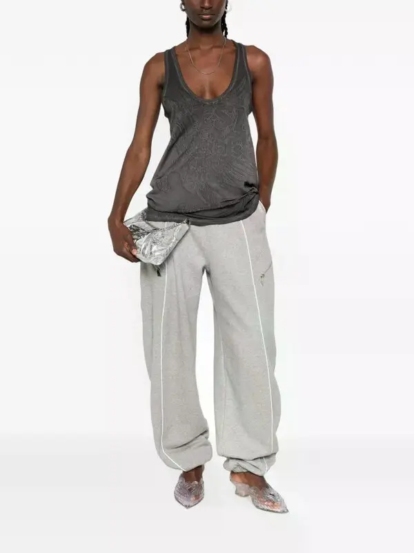 DIESEL® Sleeveless Scoop Neck Tank Top With Faded Effect - Grey