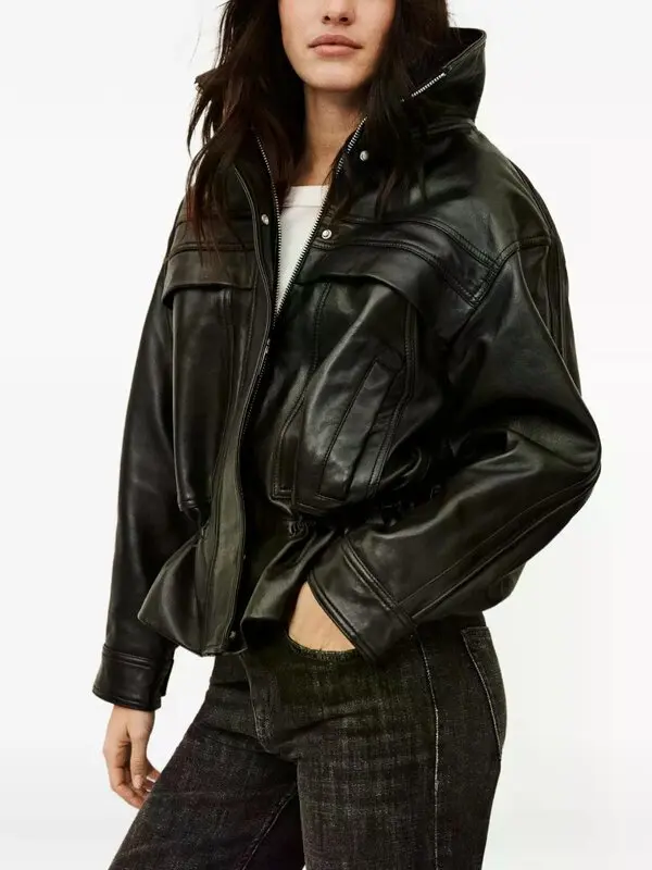 Ba&sh Kassia Peplum Leather Jacket