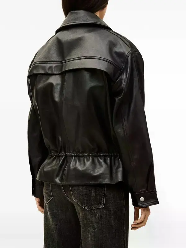 Ba&sh Kassia Peplum Leather Jacket