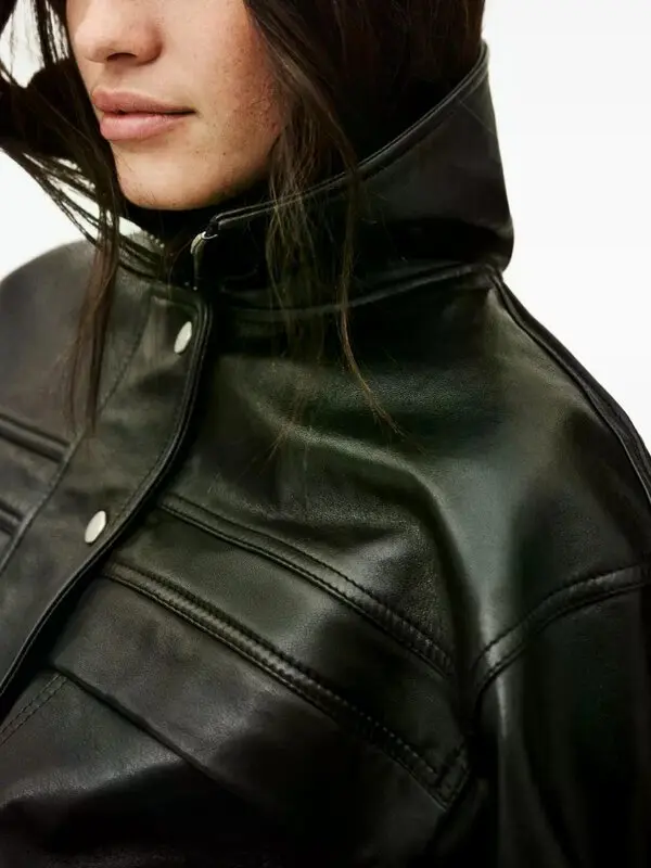 Ba&sh Kassia Peplum Leather Jacket