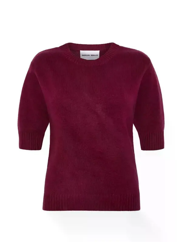 EMERSON RENALDI Short Sleeve Crew Neck Sweater - Red