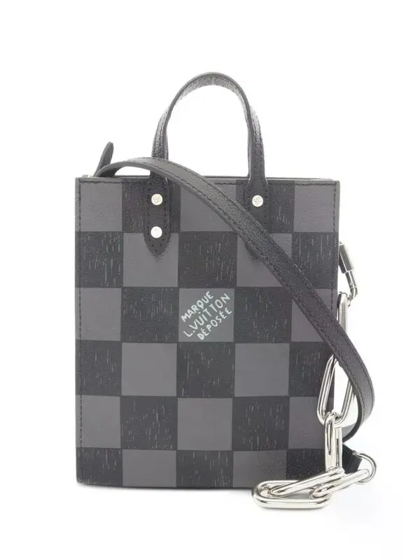 LOUIS VUITTON Sac Plat Damier Tote Bag - Black