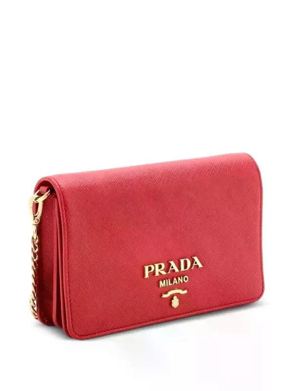 Prada Saffiano Leather Chain Wallet Crossbody Bag