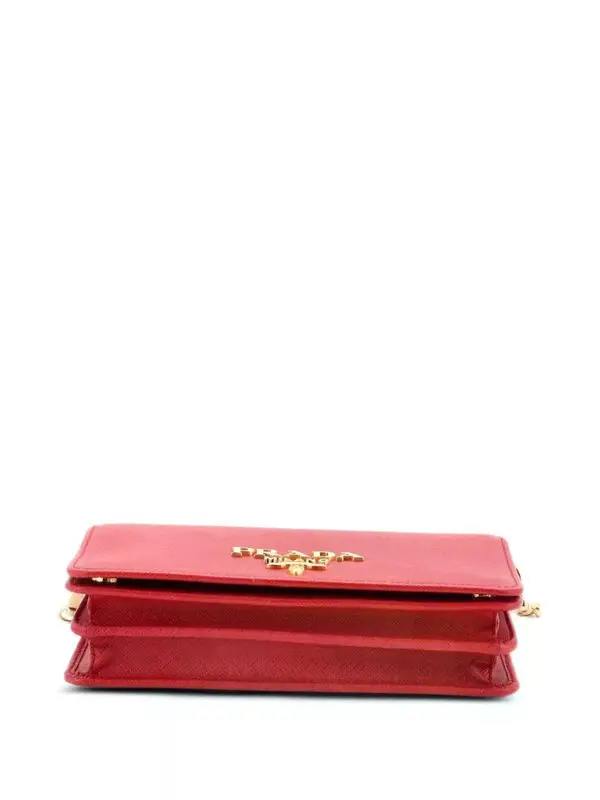 Prada Saffiano Leather Chain Wallet Crossbody Bag