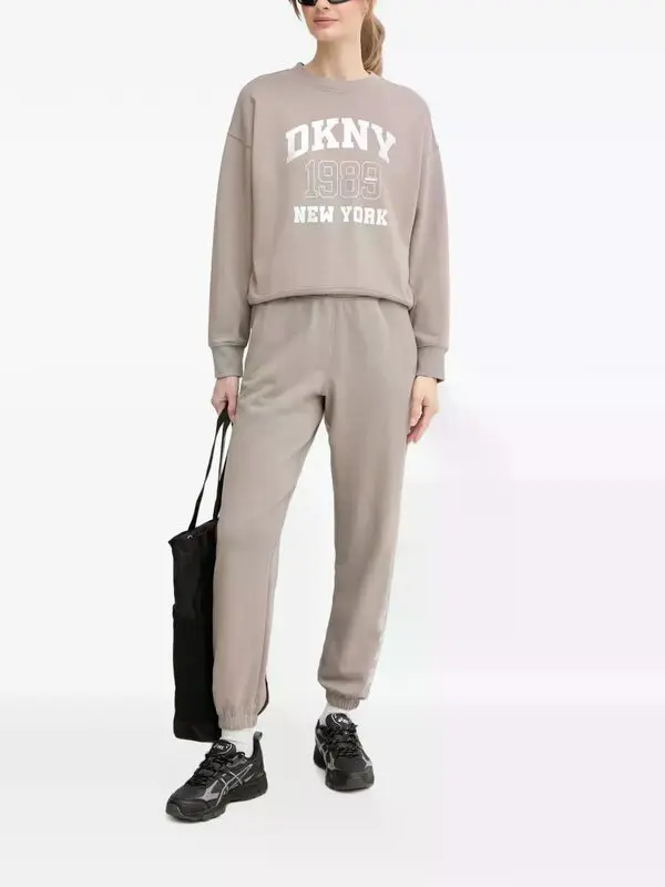 Dkny 1989 Stud-embellished Logo Track Pants - Brown