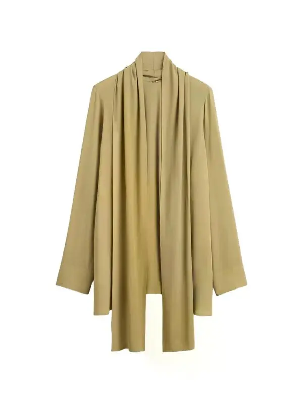 TOTEME Beige Crepe Draped Scarf Blouse - Neutrals
