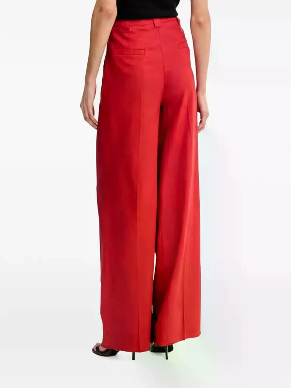Marella Pleated Palazzo Pants - Red
