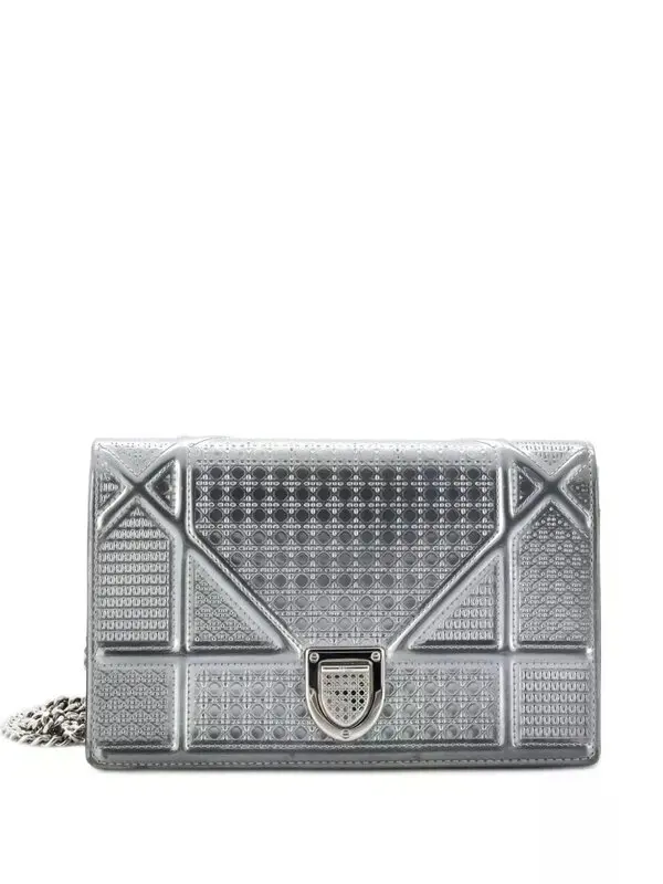 Dior Diorama Wallet On Chain Clutch Bag - Silver