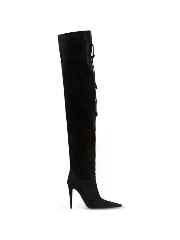 GIUSEPPE ZANOTTI Suede Over The Knee Boots - Black