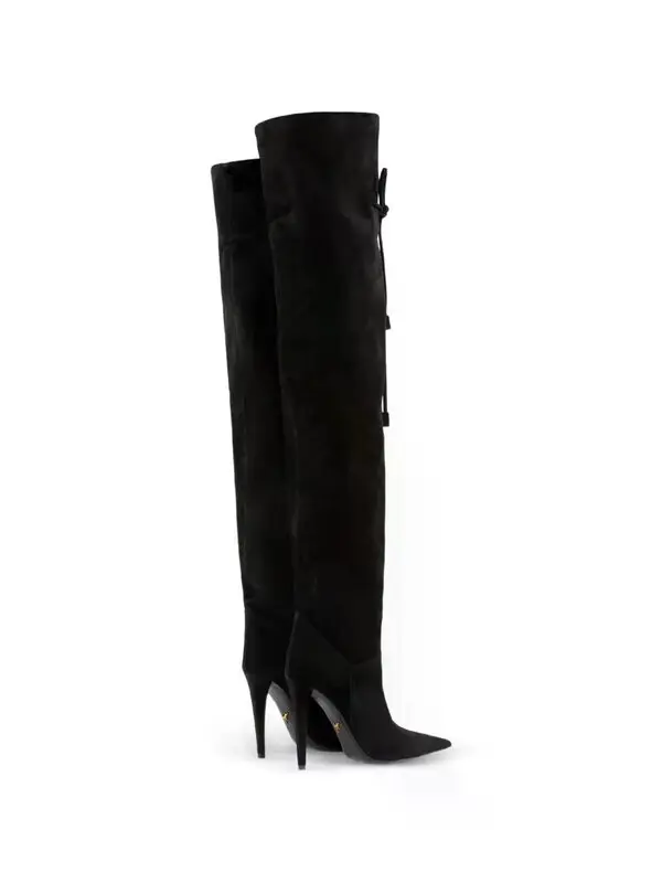 GIUSEPPE ZANOTTI Suede Over The Knee Boots - Black