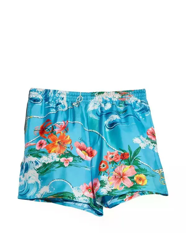 Gucci Printed Silk Shorts - Blue