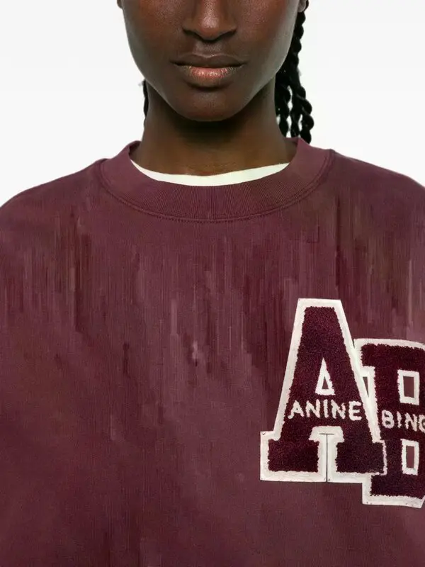 ANINE BING Miles Logo Detail Sweatshirt - Red