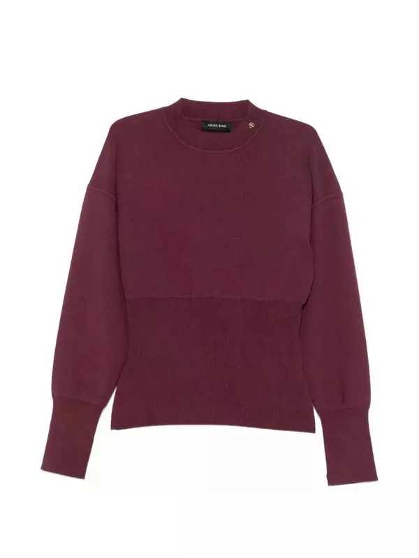 ANINE BING Panelled Mock Neck Sweater - Red