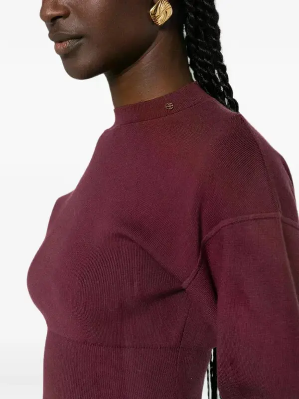 ANINE BING Panelled Mock Neck Sweater