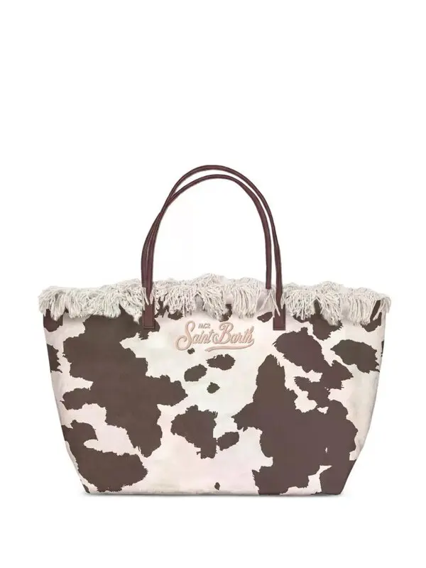 MC2 SAINT BARTH City Tote Bag With Fringe Trim - Neutrals