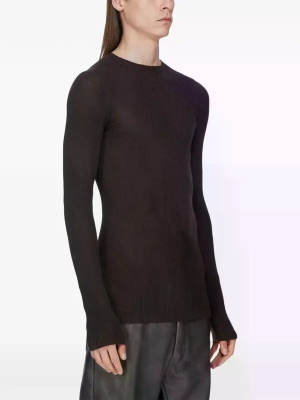 Rick Owens Ribbed-knit Long-line Sweater