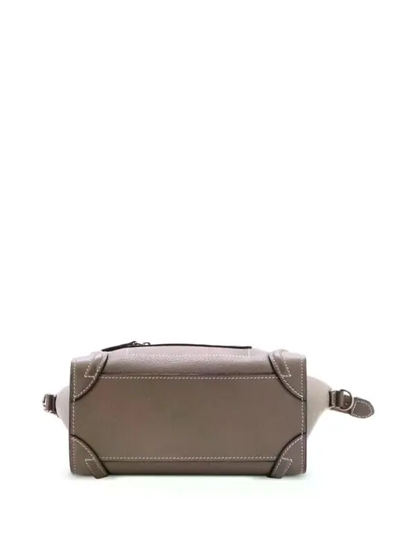 Celine Luggage Grainy Leather Nano Crossbody Bag - Grey