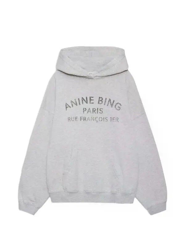 ANINE BING Oversized Cotton Hoodie With Collegiate Lettering