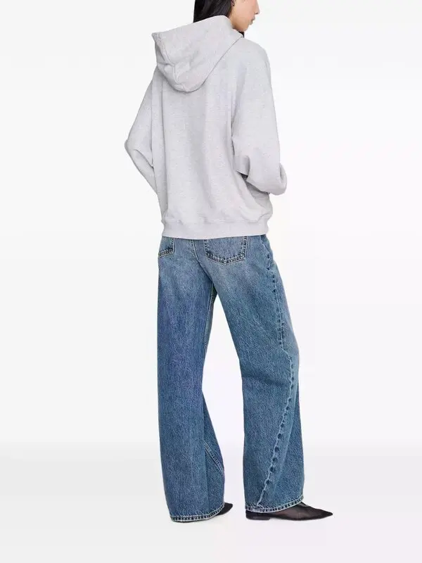 ANINE BING Oversized Cotton Hoodie With Collegiate Lettering
