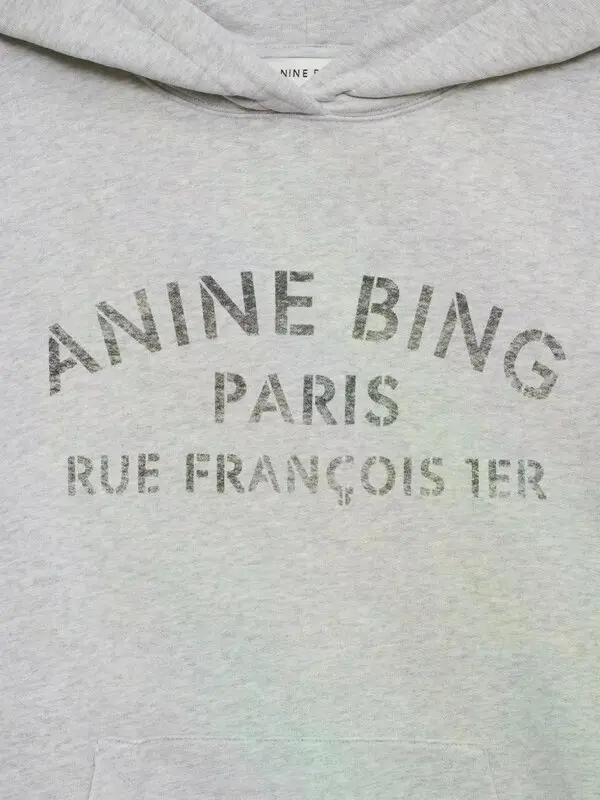 ANINE BING Oversized Cotton Hoodie With Collegiate Lettering