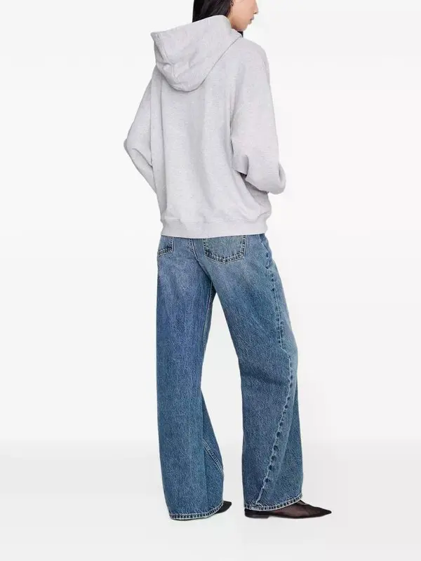 ANINE BING Oversized Cotton Hoodie With Collegiate Lettering