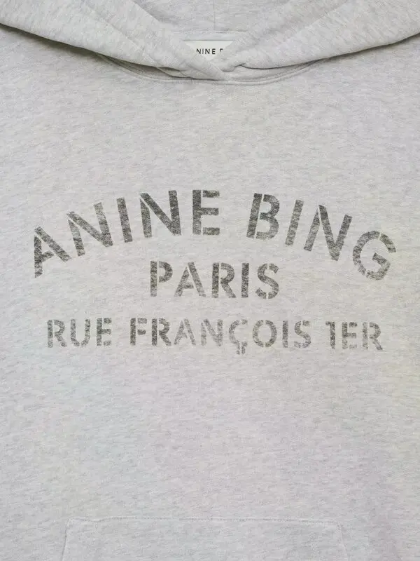 ANINE BING Oversized Cotton Hoodie With Collegiate Lettering