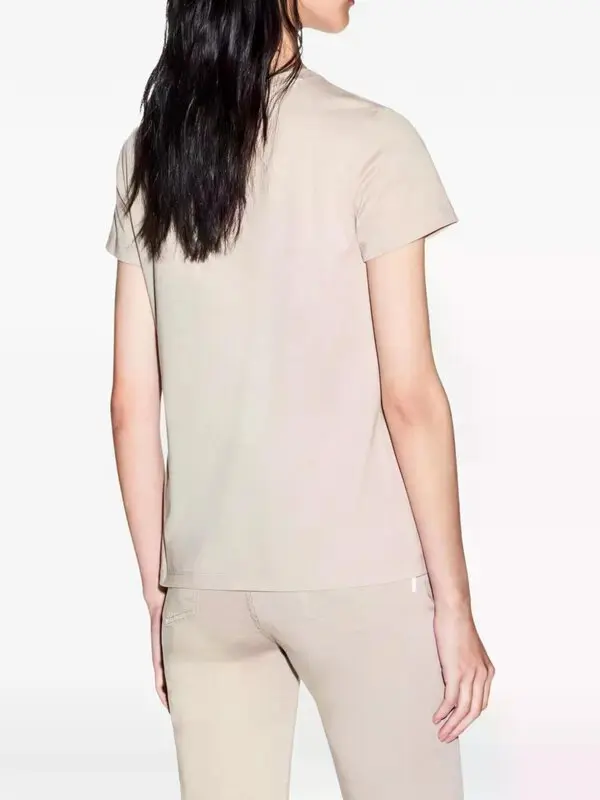 Armani Exchange Rhinestone Logo T-shirt - Neutrals
