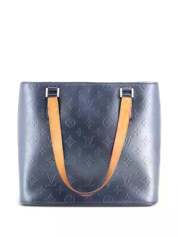 LOUIS VUITTON Monogram Vernis Mat Stockton Tote Bag - Blue