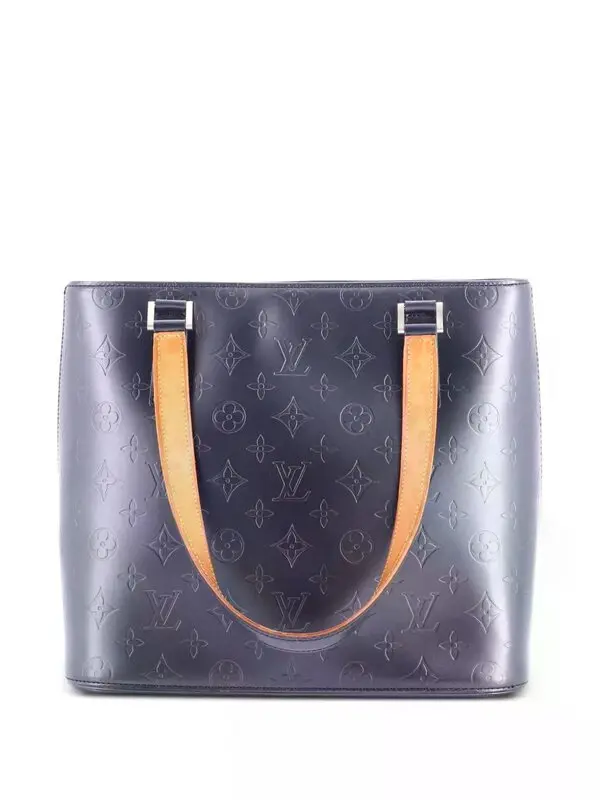 LOUIS VUITTON Monogram Vernis Mat Stockton Tote Bag - Blue