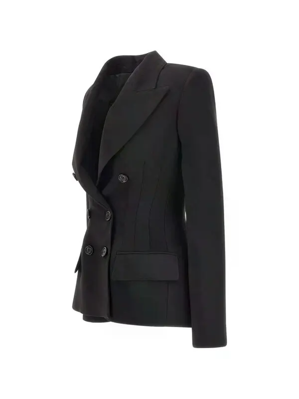 Elisabetta Franchi Double-breasted Darted Jacket With Peak Lapels
