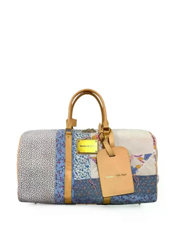 BETTER WITH AGE Patchwork Patterned Luggage With Floral Print - White