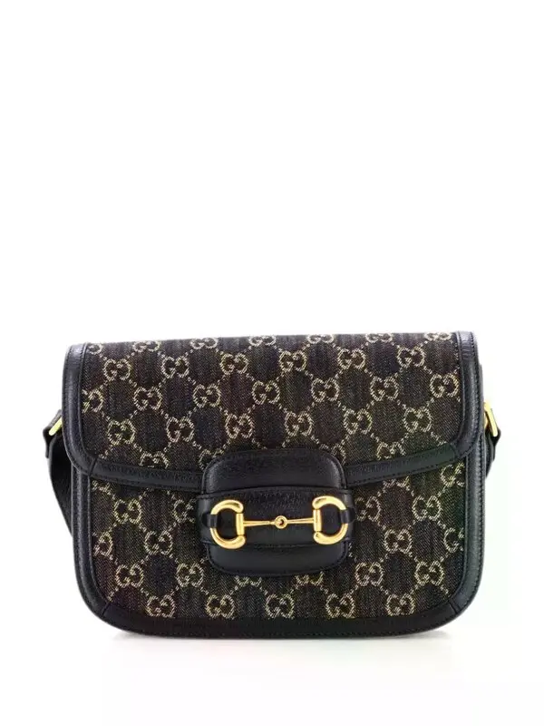 Gucci Horsebit 1955 Gg Denim Small Shoulder Bag