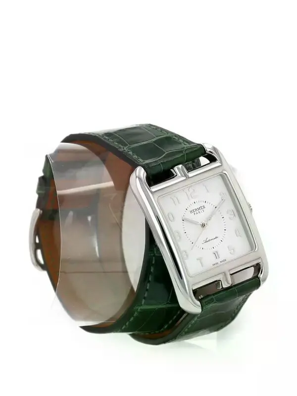 Hermès Cape Cod 41mm Watch With Dial And Green Leather Strap