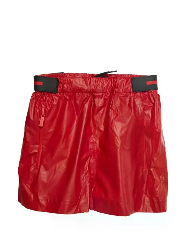 Prada Logo Patch Shorts - Red