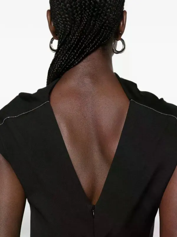 Brunello Cucinelli Monili-trim V-back Gown