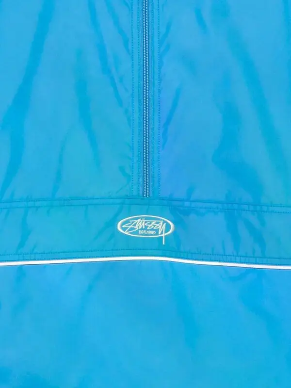 StÜssy Logo Embroidered Windbreaker - Blue