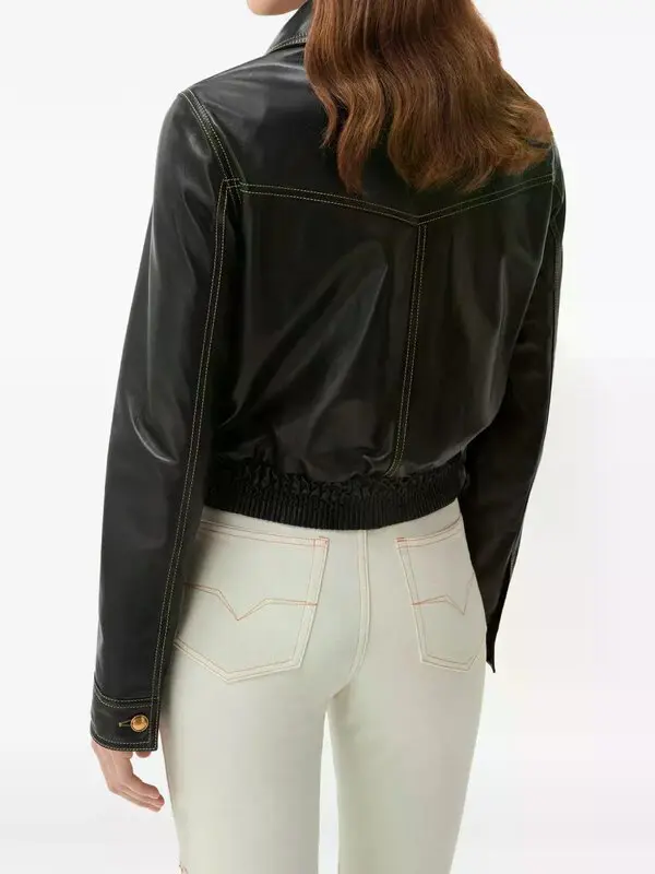 Versace Nappa Leather Blouson Jacket With Medusa Hardware
