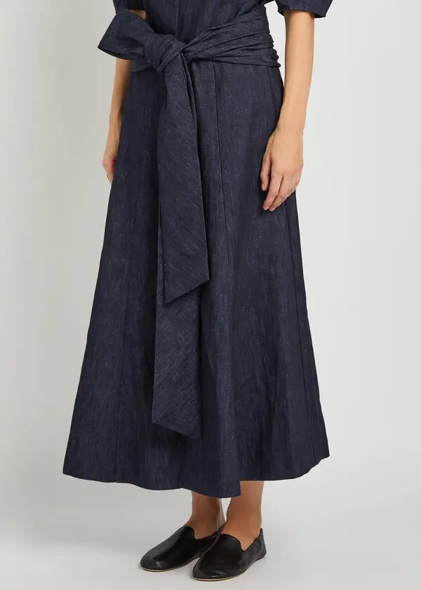 Gabriela Hearst Zivan Cotton And Linen-blend Midi Skirt