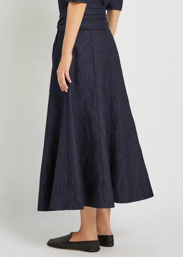Gabriela Hearst Zivan Cotton And Linen-blend Midi Skirt