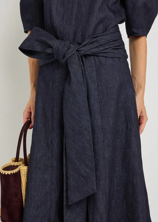 Gabriela Hearst Zivan Cotton And Linen-blend Midi Skirt