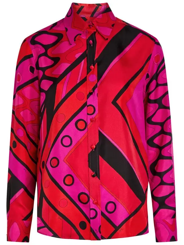 Emilio Pucci Printed Silk-twill Shirt - Pink